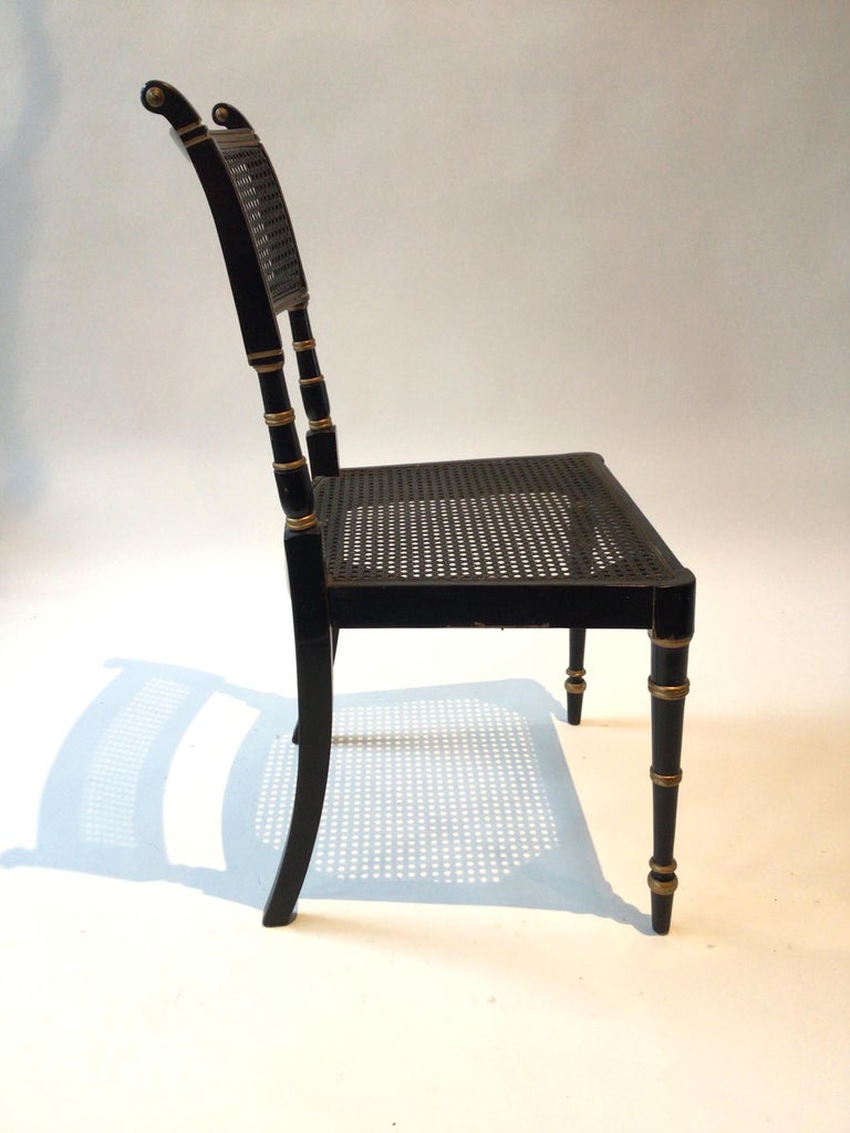 4 Regency Style Caned Baker Chairs For Sale at 1stDibs