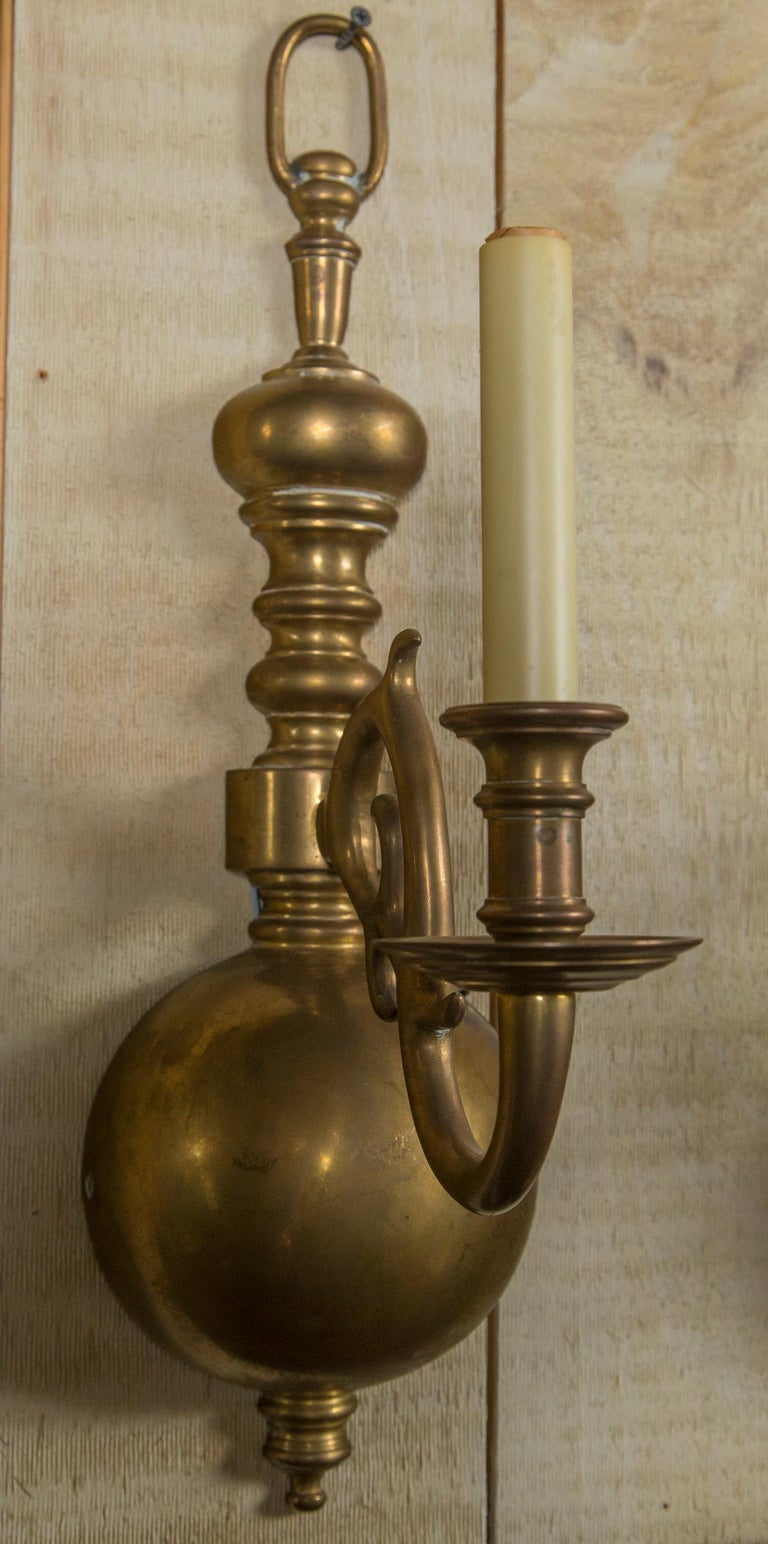 4 Single Light Brass Scones at 1stDibs