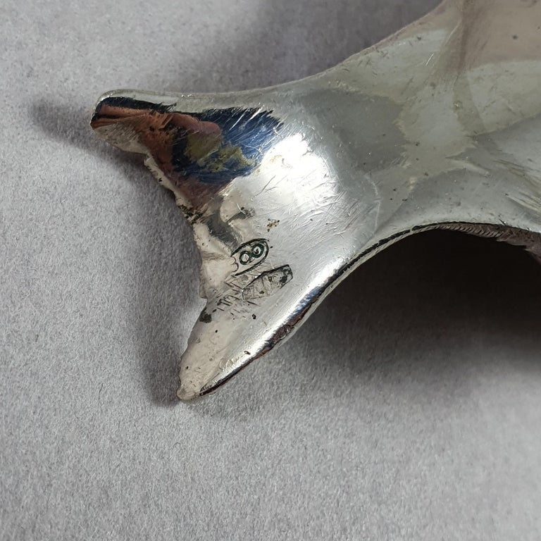 4 Solid Silver Salt and Pepper Cellars Fish at 1stDibs