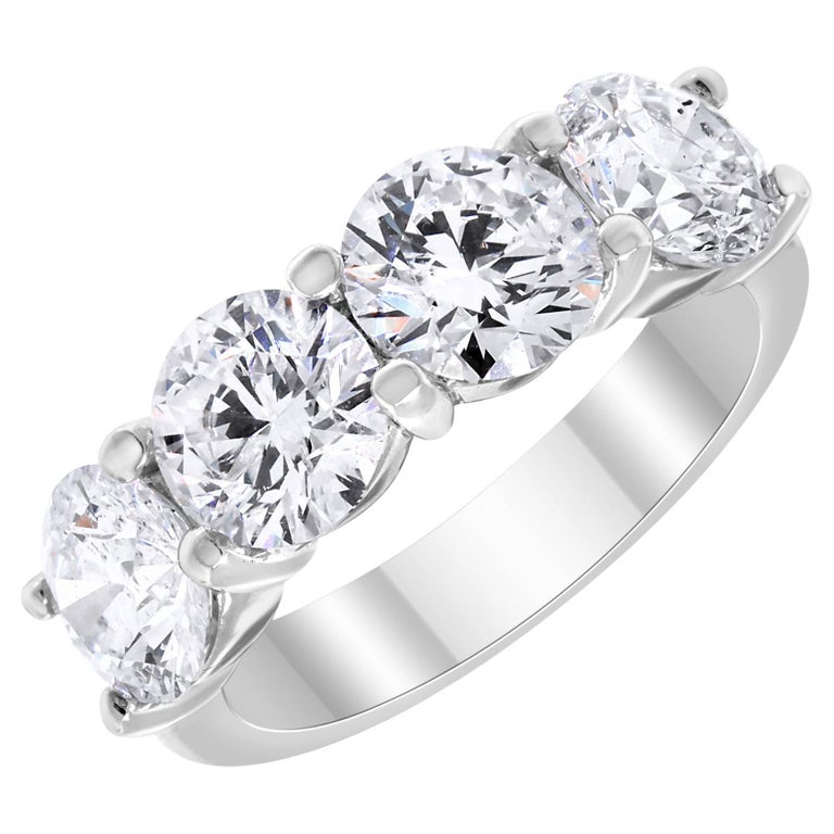 4 Stone Diamond Ring (4.01 ct H VVS Diamonds GIA) in White Gold For ...