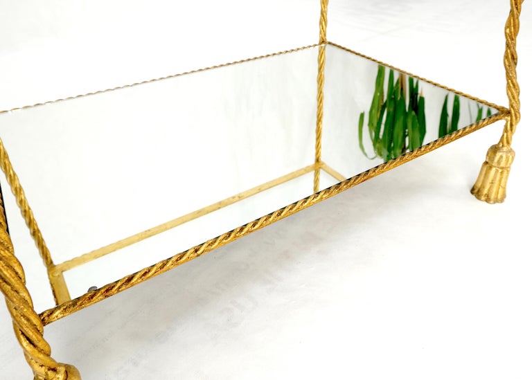 4 Tier Italian "Twisted Rope" Gilt Metal Step Etagere Decorative Shelf ...