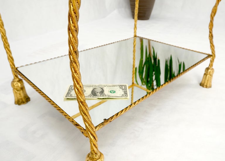 4 Tier Italian "Twisted Rope" Gilt Metal Step Etagere Decorative Shelf ...