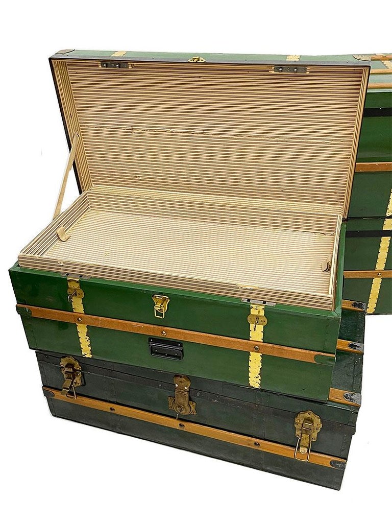 4 green Trunks, ca 1915 For Sale at 1stDibs