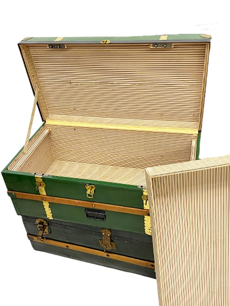 4 green Trunks, ca 1915 For Sale at 1stDibs
