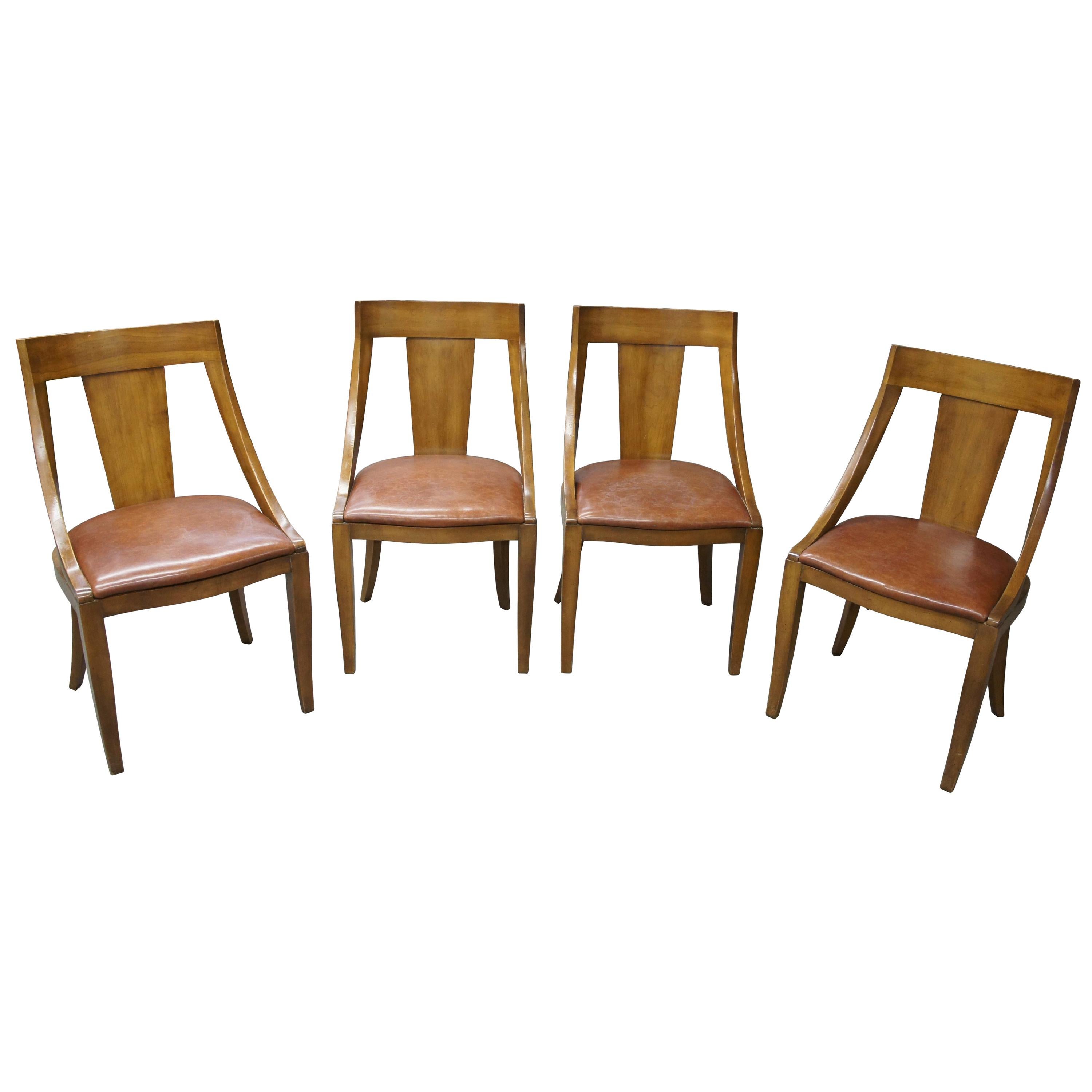 4 Union National Midcentury Parma Fruitwood Italian Provincial Chairs ...