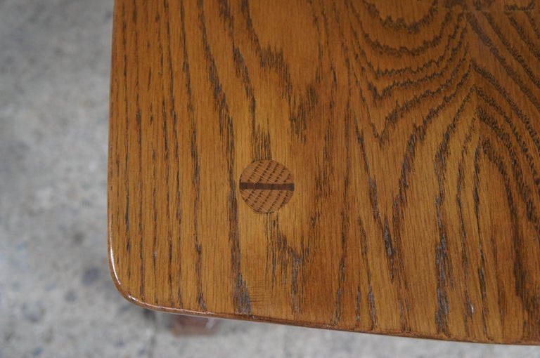4 Vintage Romweber Viking Oak Leather Dining Poker Game Pub Chairs For ...