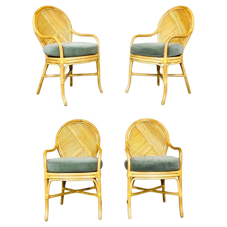 4 X-Base Ficks Reed Style Pencil Reed Klismos Bamboo Dining or Game ...