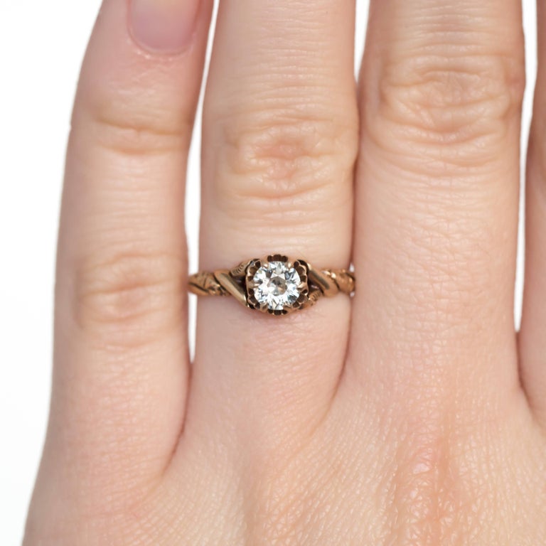 .40 Carat Diamond Yellow Gold Engagement Ring For Sale at 1stDibs | .40 ...