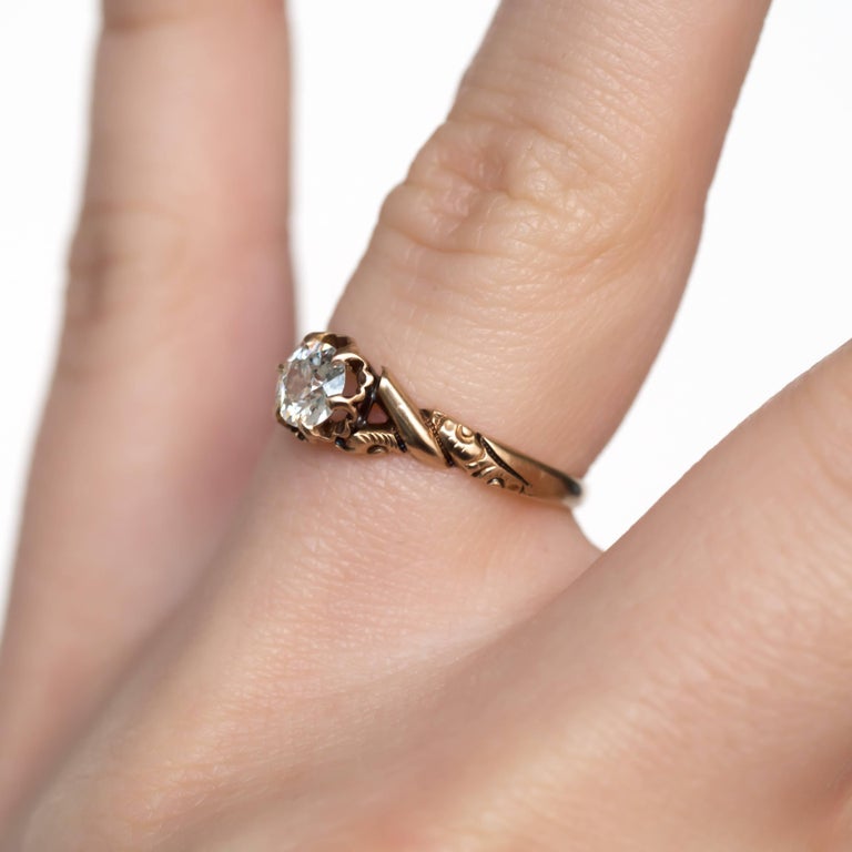 .40 Carat Diamond Yellow Gold Engagement Ring For Sale at 1stDibs | .40 ...