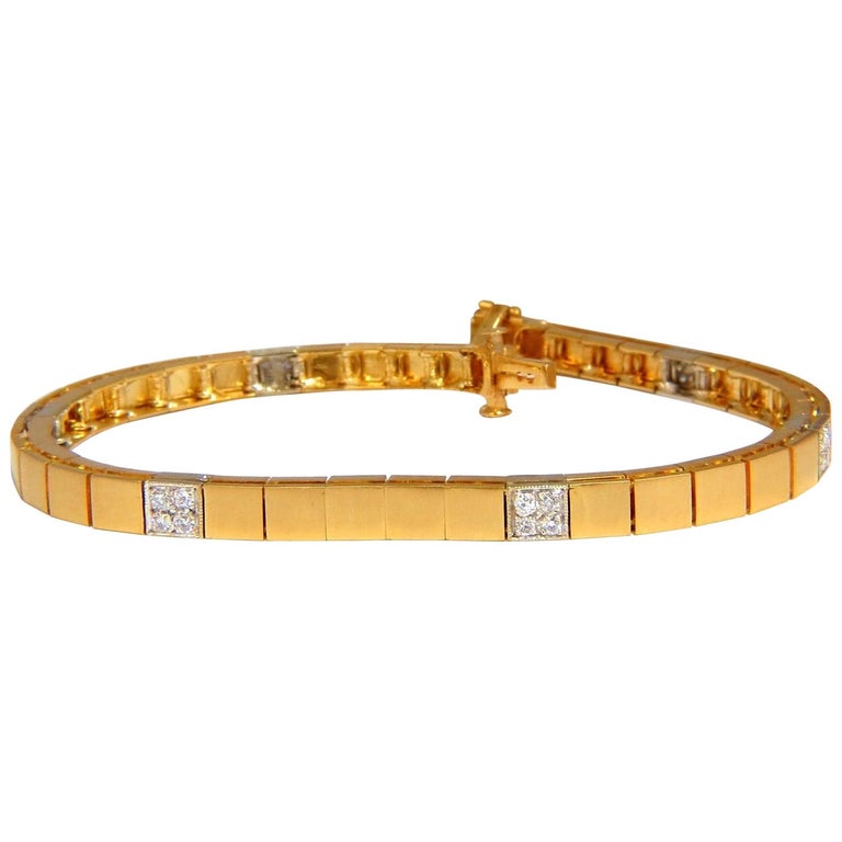 .40 Carat Diamonds Box Bead Set Bracelet 14 Karat For Sale at 1stDibs