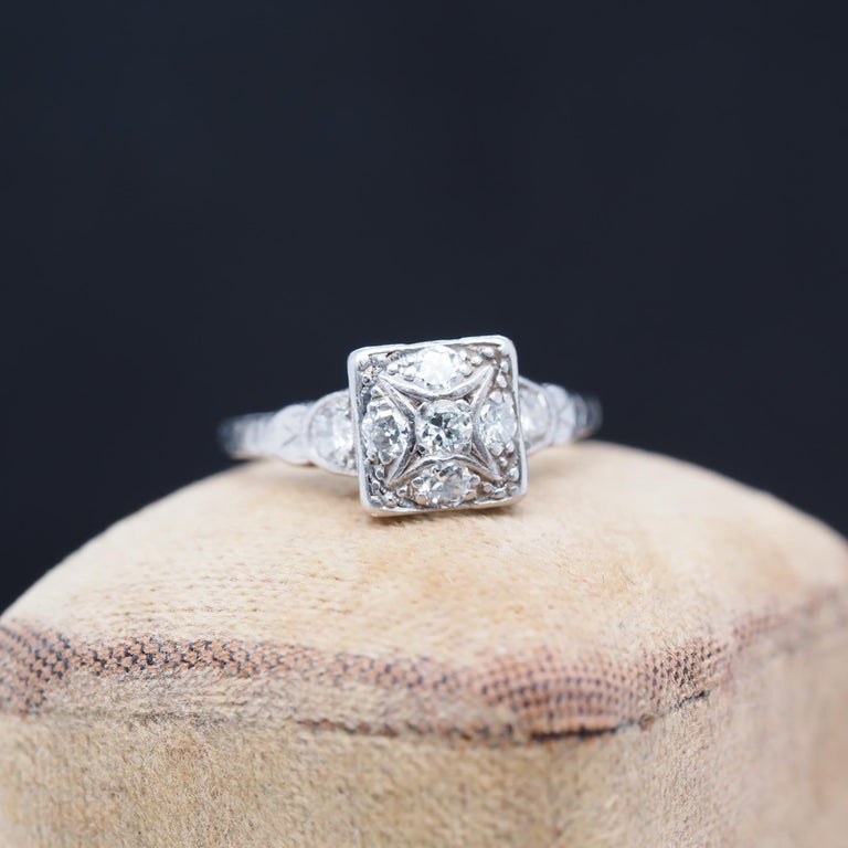 .40 Carat Total Weight Diamond Platinum Engagement Ring For Sale at 1stDibs