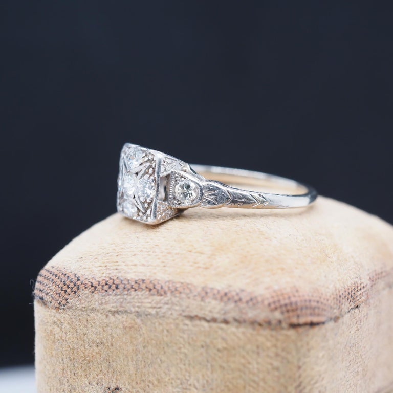 .40 Carat Total Weight Diamond Platinum Engagement Ring For Sale at 1stDibs