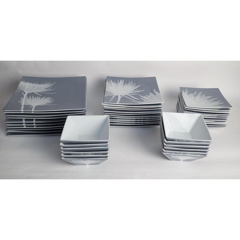 40-Piece Set of Dinnerware CB2 Modern Featuring Mums, 40-Piece Set at ...