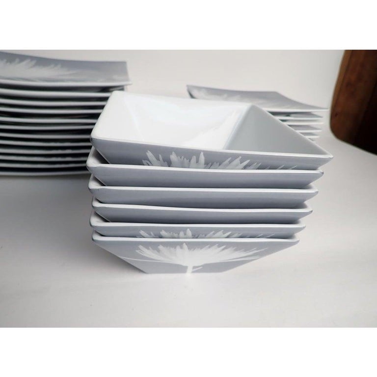 40-Piece Set of Dinnerware CB2 Modern Featuring Mums, 40-Piece Set at ...