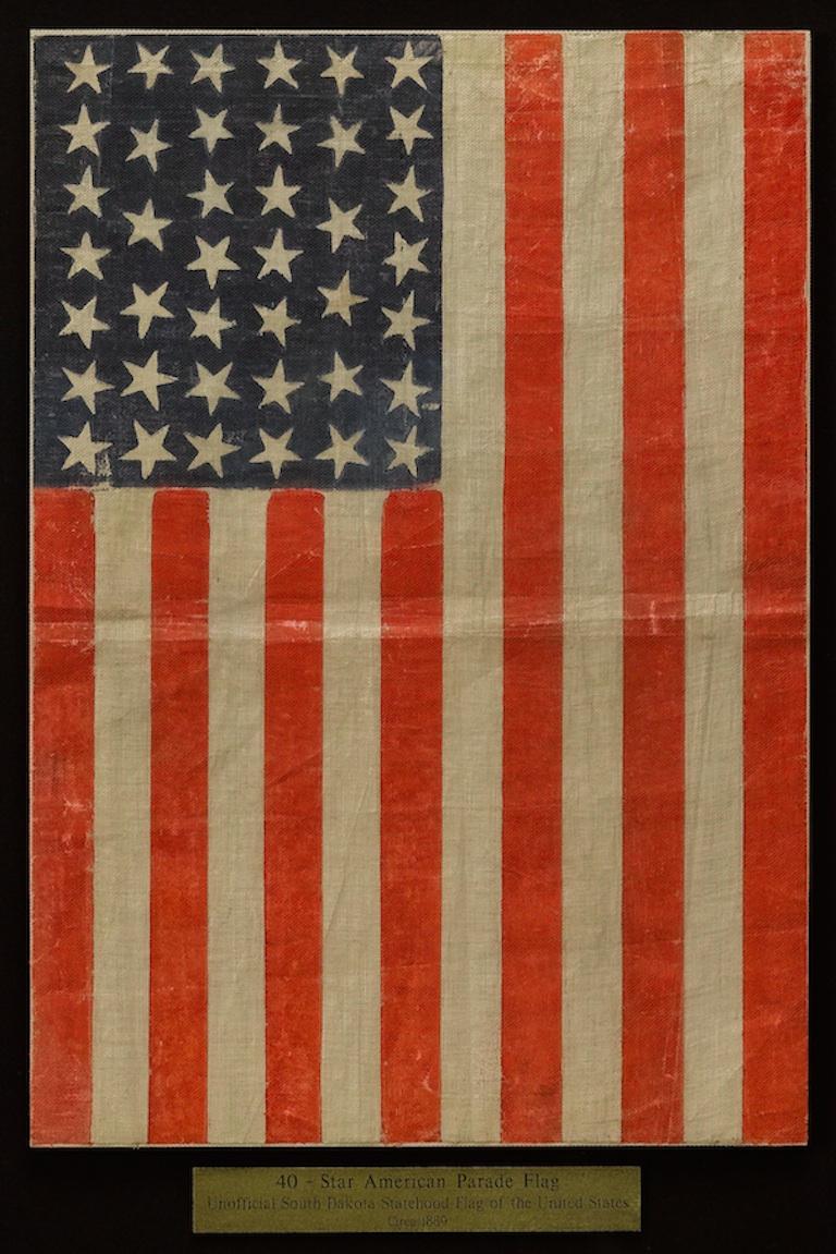 40-Star Antique Parade Flag Printed on Muslin, circa 1889 For Sale at ...
