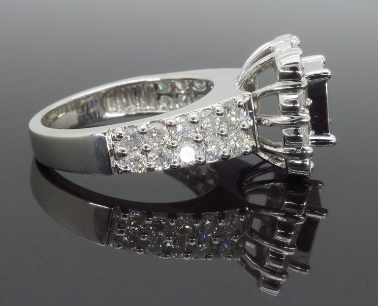 4.00 Carat Invisible Set Quad Style Diamond Engagement Ring at 1stDibs ...