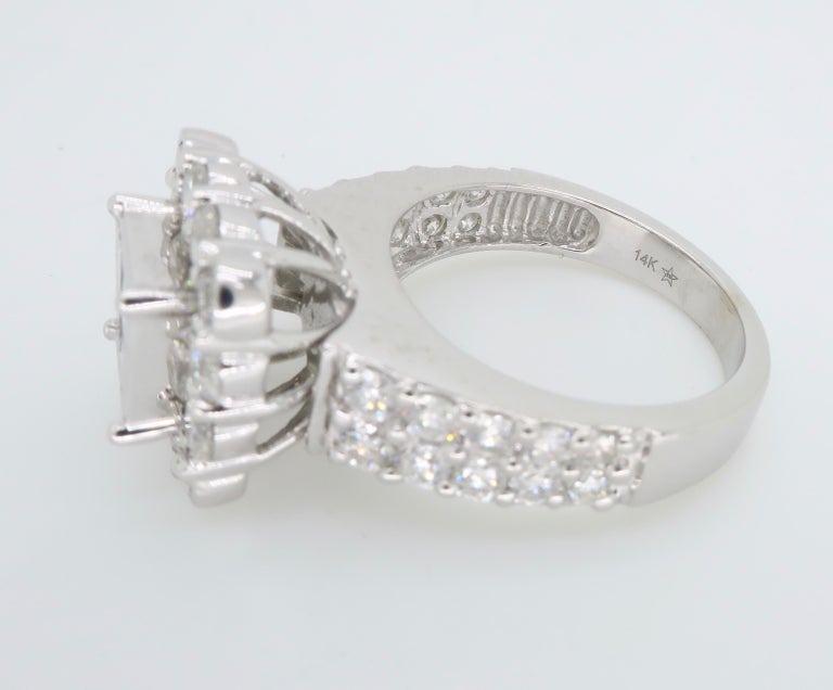 4.00 Carat Invisible Set Quad Style Diamond Engagement Ring at 1stDibs ...