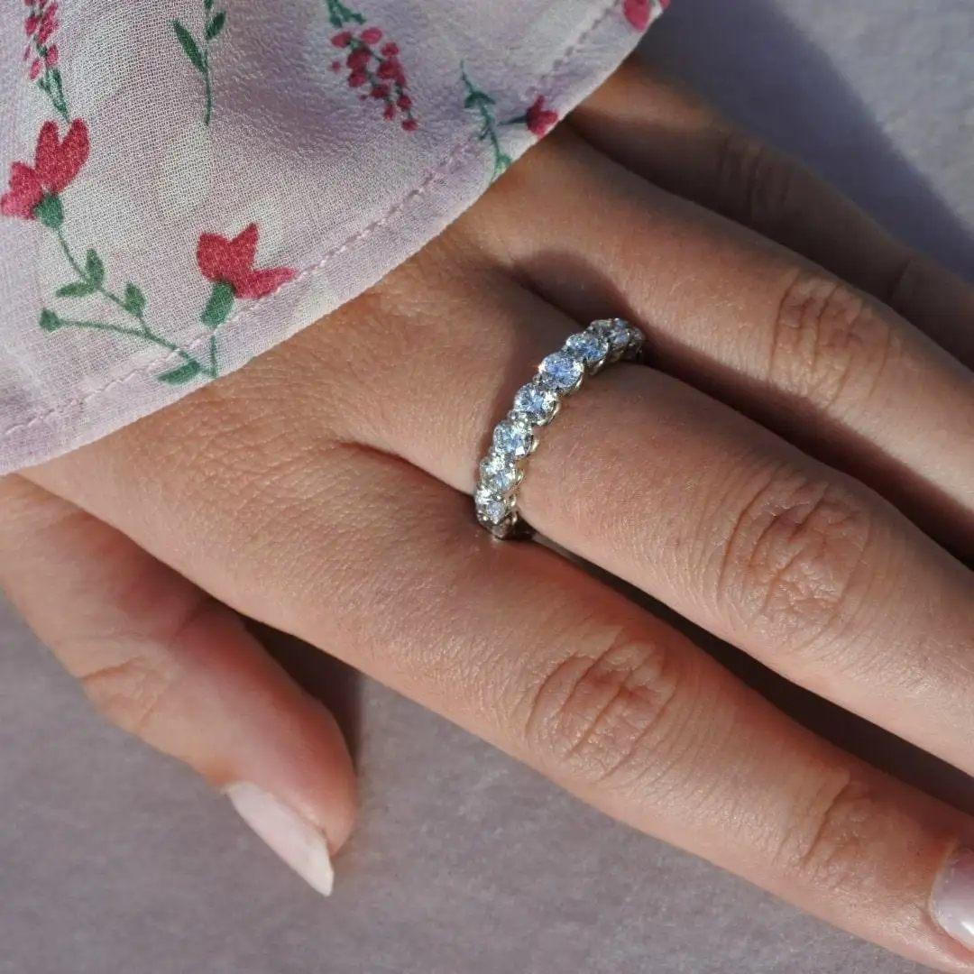 Customizable 4.00 Carat "Lir" Eternity Diamond Band in 14K White Gold ...