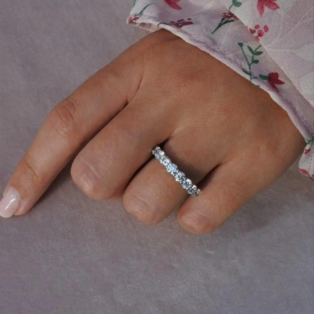 Customizable 4.00 Carat "Lir" Eternity Diamond Band in 14K White Gold ...