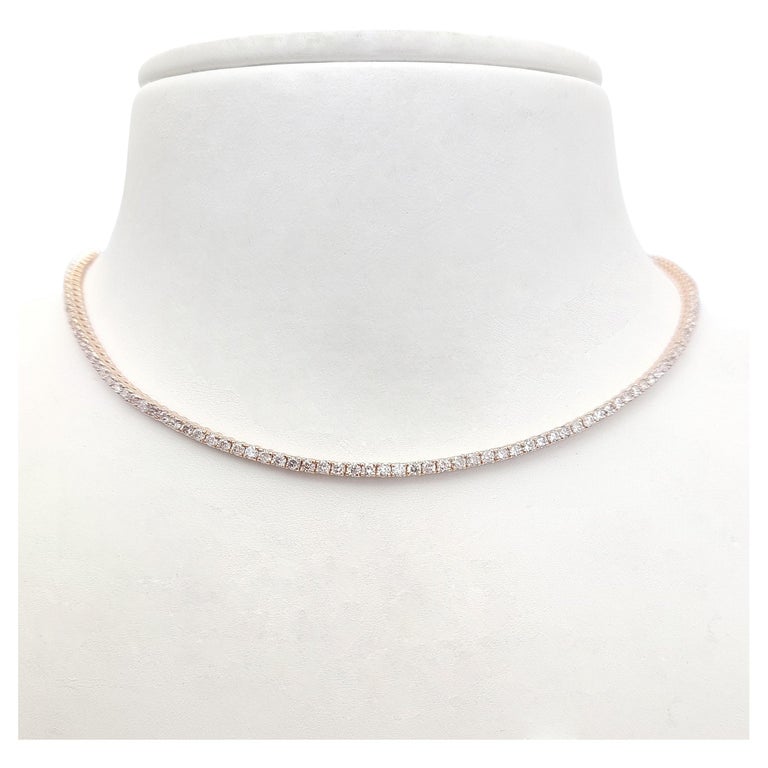 4.00ct Natural Pink Diamond Choker Necklaces with 14k Pink Gold For ...