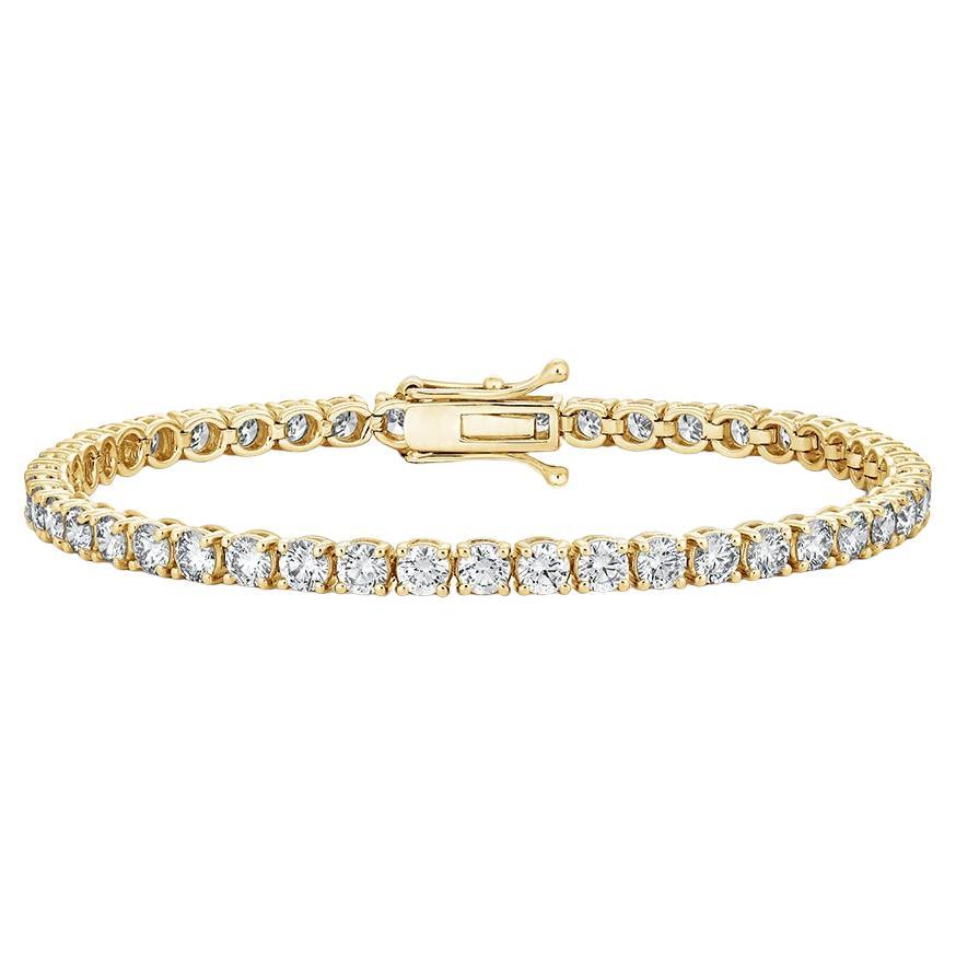 4 Row Diamond Tennis Bracelet In 14k Yellow Gold 7 00 Ctw At 1stdibs