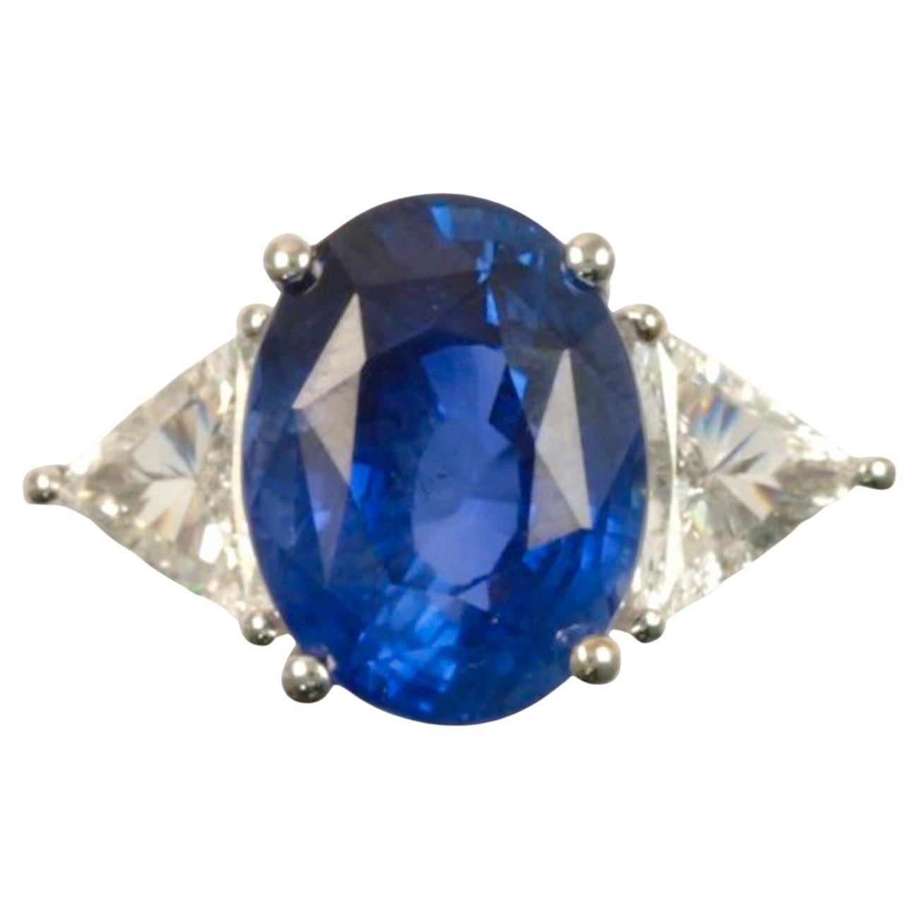 Smeraldi Maravellous 13,10 Carati Anello con Diamante Zaffiro Blu di ...