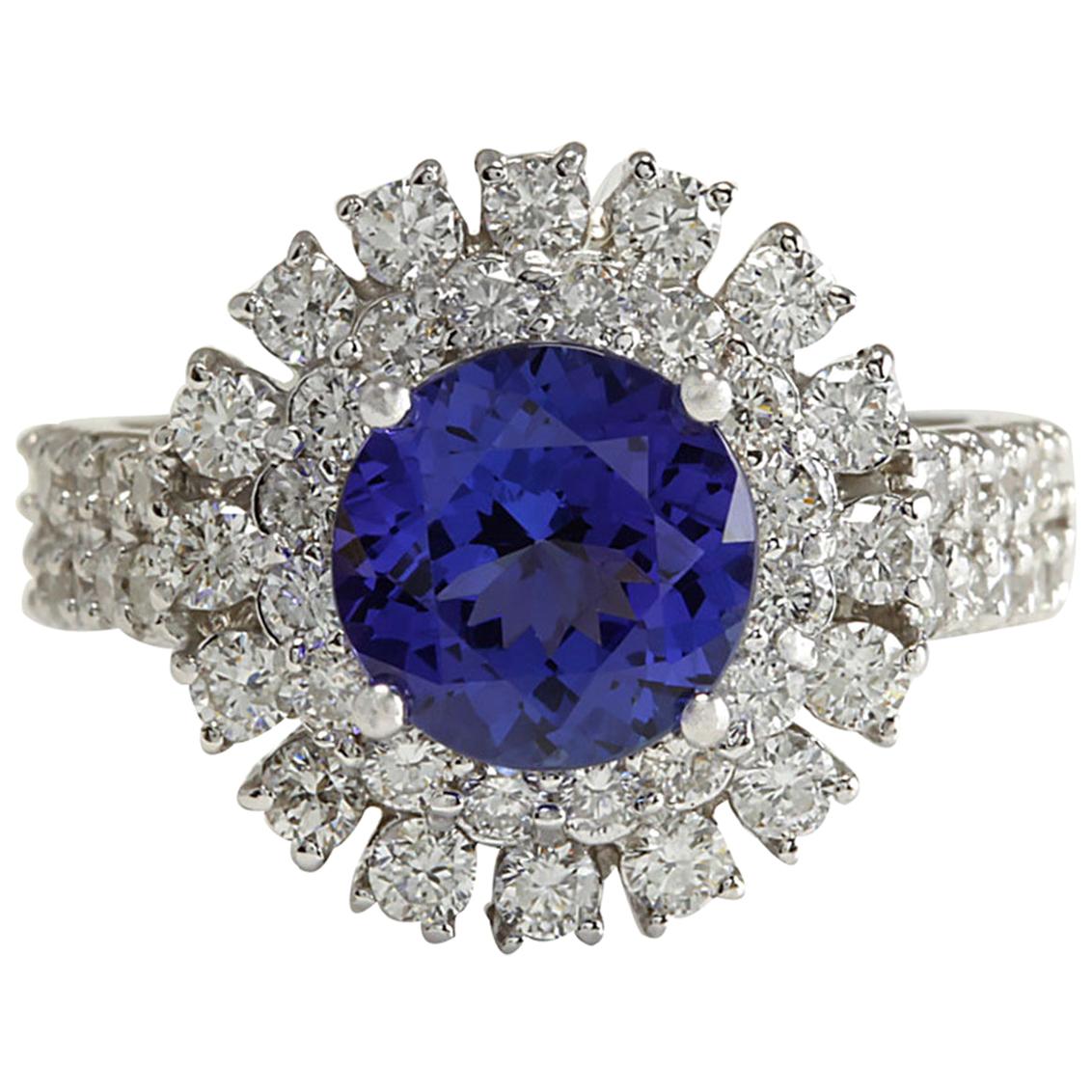 4.03 Carat Natural Ruby 18 Karat White Gold Diamond Ring For Sale at ...