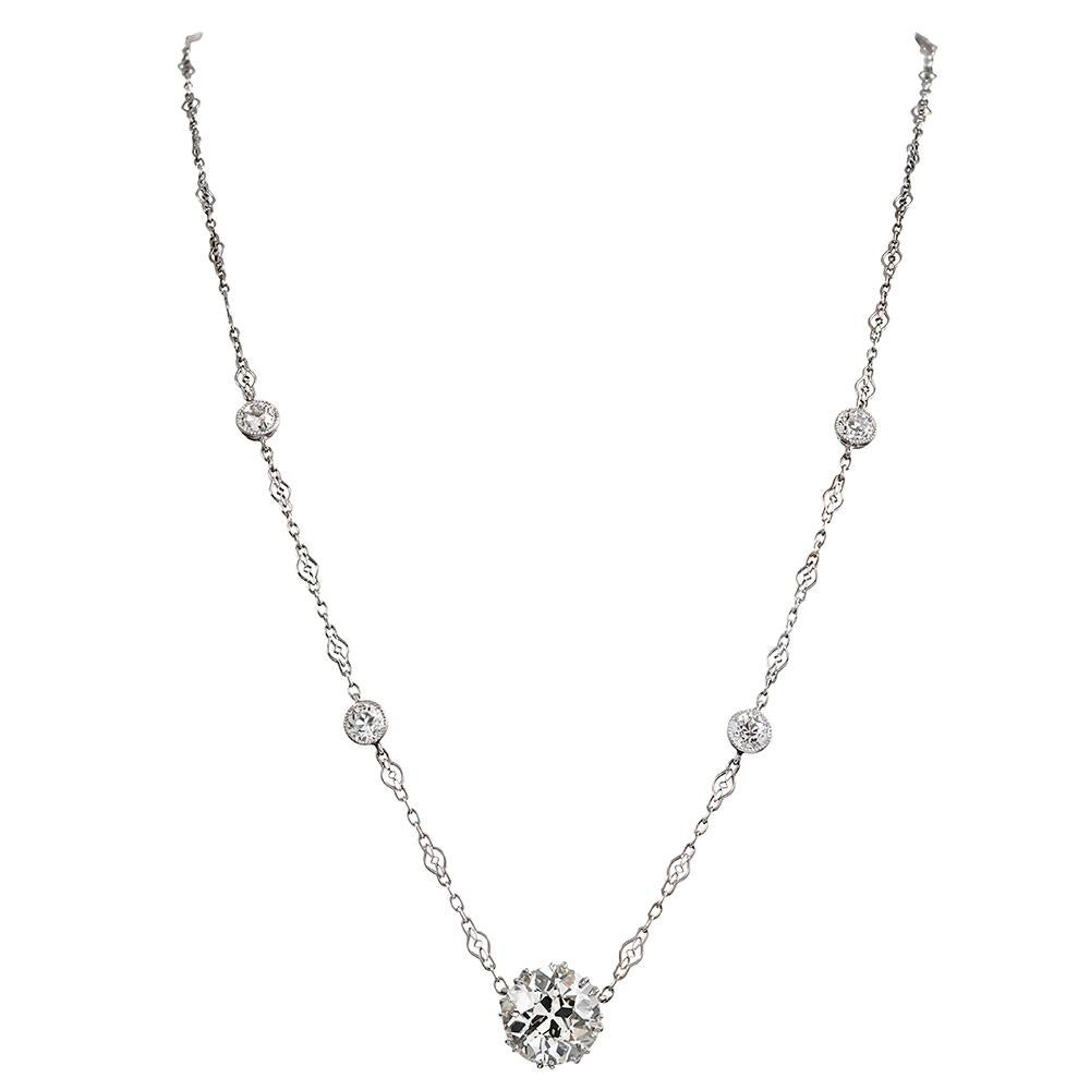 4.05 Carat Diamond Solitaire Necklace at 1stDibs