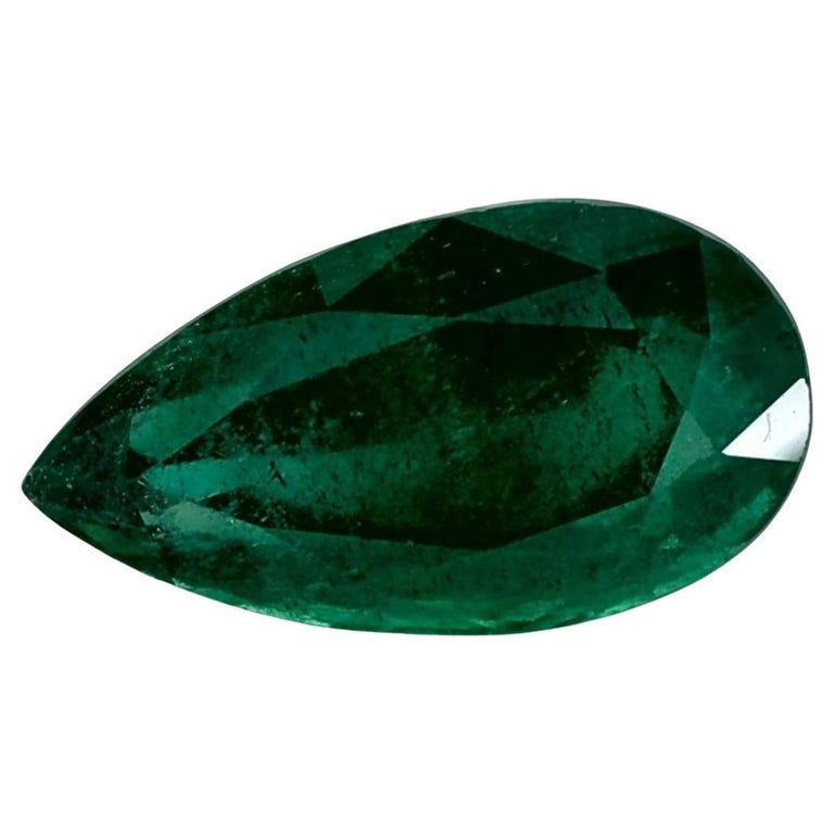 4.05 Carat Natural Emerald Pear Loose Gemstone For Sale at 1stDibs