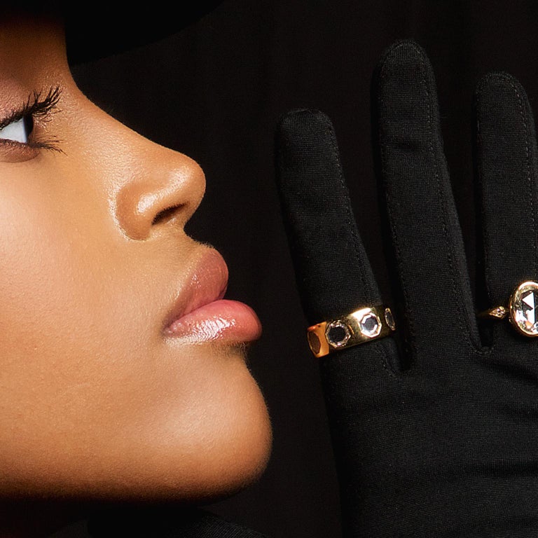 4.06 Carat Portrait Diamond Eternity Ring in 18k Gold One of a Kind For ...