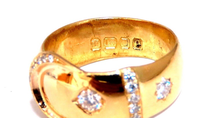 .40ct Natural Round Diamond Crescent Ring 18kt England For Sale at 1stDibs