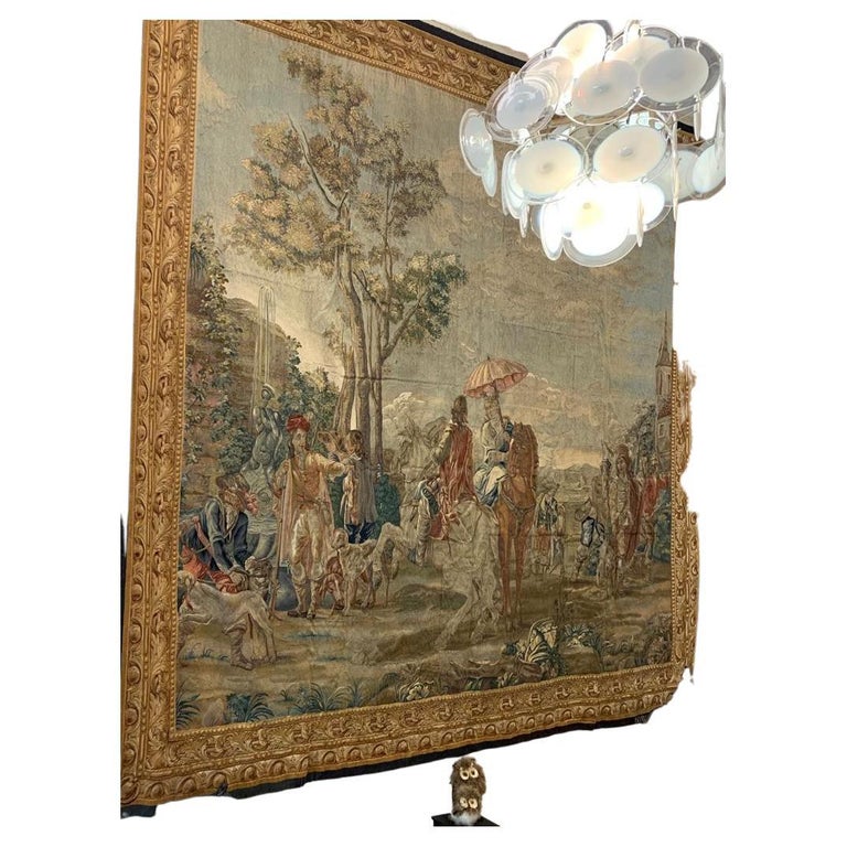 40s Spanish Hand Sewn Tapestry Carpet in Wool at 1stDibs
