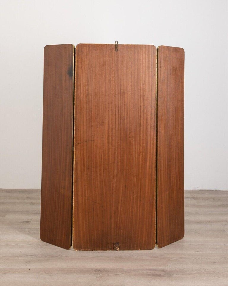 40s Vintage Floor Mirror in Golden Metal Italian Design For Sale at 1stDibs