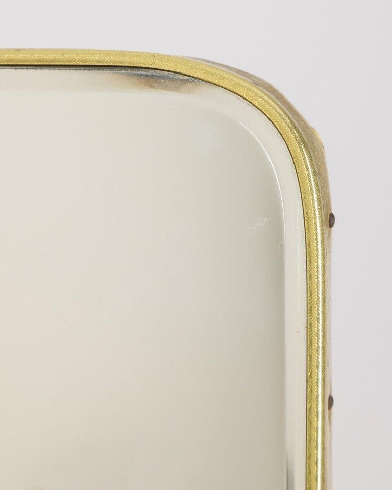 40s Vintage Floor Mirror in Golden Metal Italian Design For Sale at 1stDibs