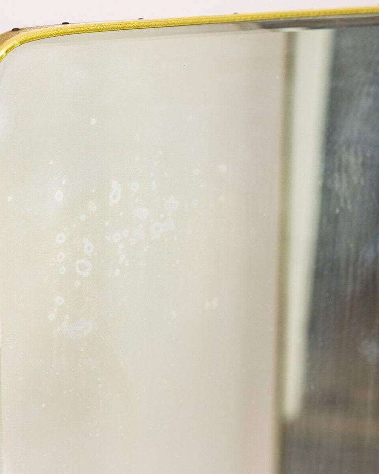 40s Vintage Floor Mirror in Golden Metal Italian Design For Sale at 1stDibs