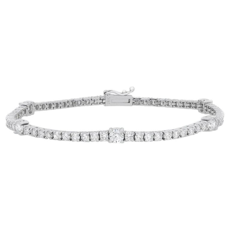 4 12 Carat Diamond Tennis Bracelet 14k White Gold For Sale At 1stdibs