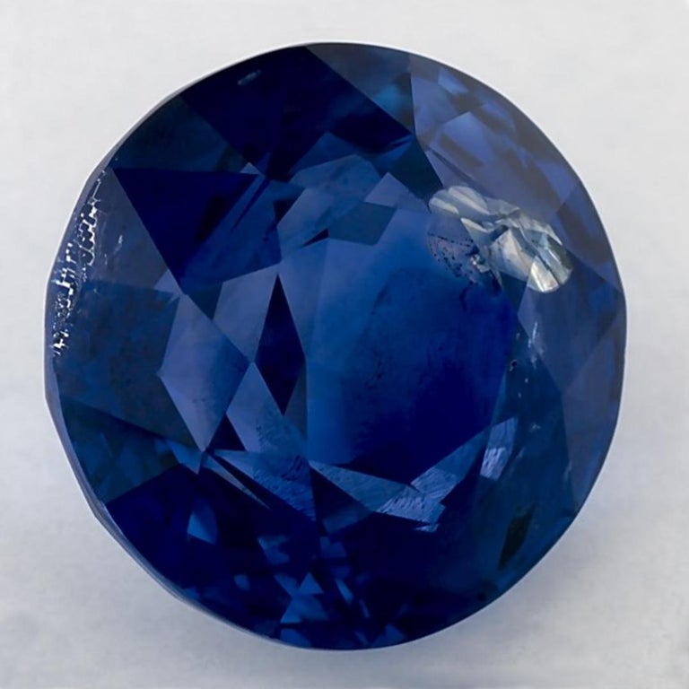 4.13 Carat Blue Sapphire Round Loose Gemstone For Sale at 1stDibs