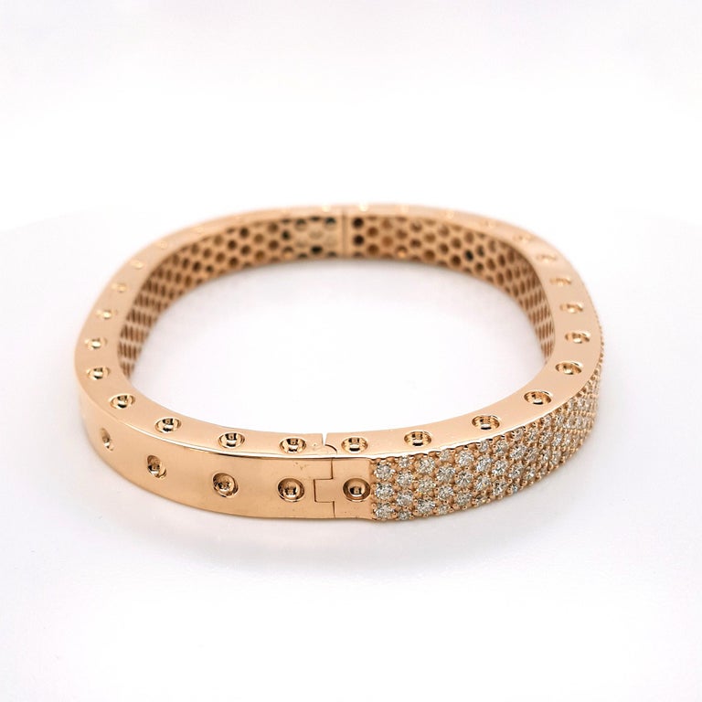 4.16 Carat Diamonds 18k Rose Gold Pavé Diamond Bangle, by Novel ...