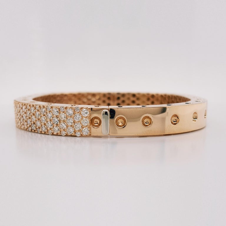 4.16 Carat Diamonds 18k Rose Gold Pavé Diamond Bangle, by Novel ...