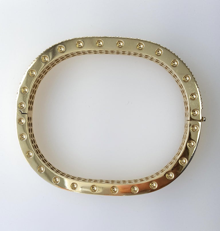 4.16 Carat Diamonds 18k Yellow Gold Pavé Diamond Bangle, by Novel ...