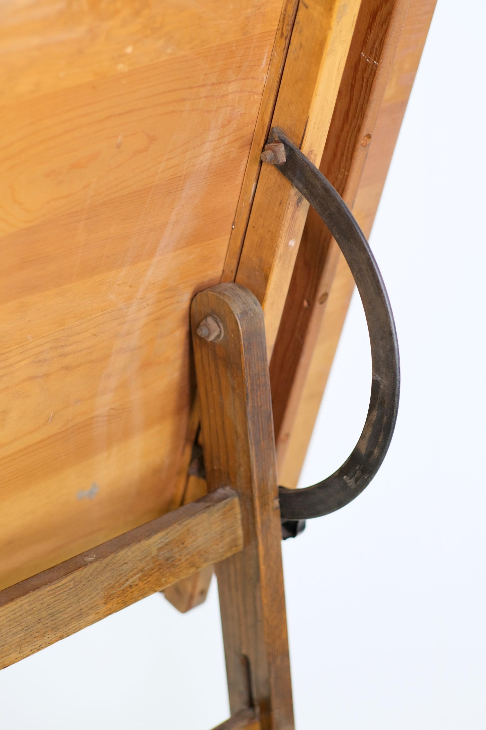 Solid Oak Drafting Table by Hamilton Manufacturing Co. W/ Pine Top For ...