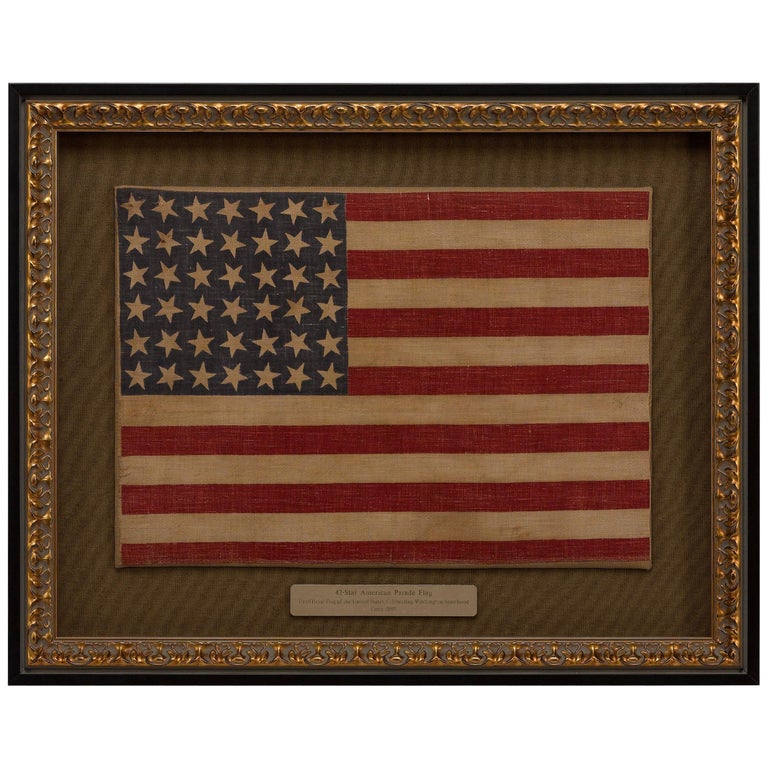 42-Star Antique American Parade Flag, circa 1889 at 1stDibs