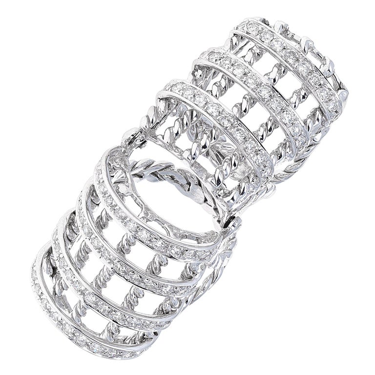 4.20 Carat Diamond Full Finger Fashion Ring For Sale at 1stDibs