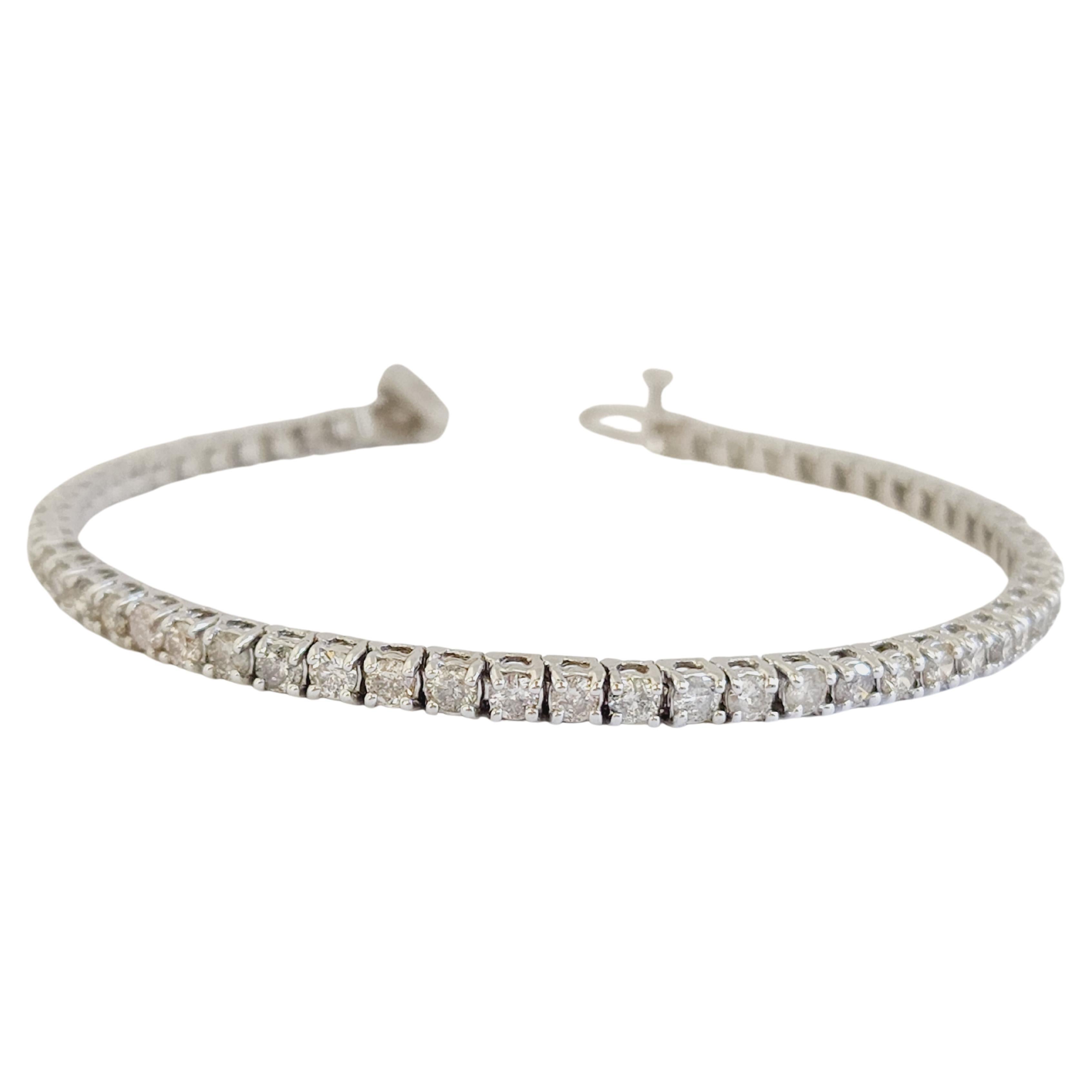 9 25 Carat Round Brilliant Natural Diamond Tennis Bracelet 14 Karat