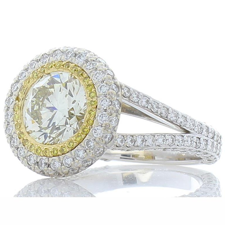 4.20 Carat Total Cape Diamond and Fancy Intense Yellow Diamond Cocktail ...