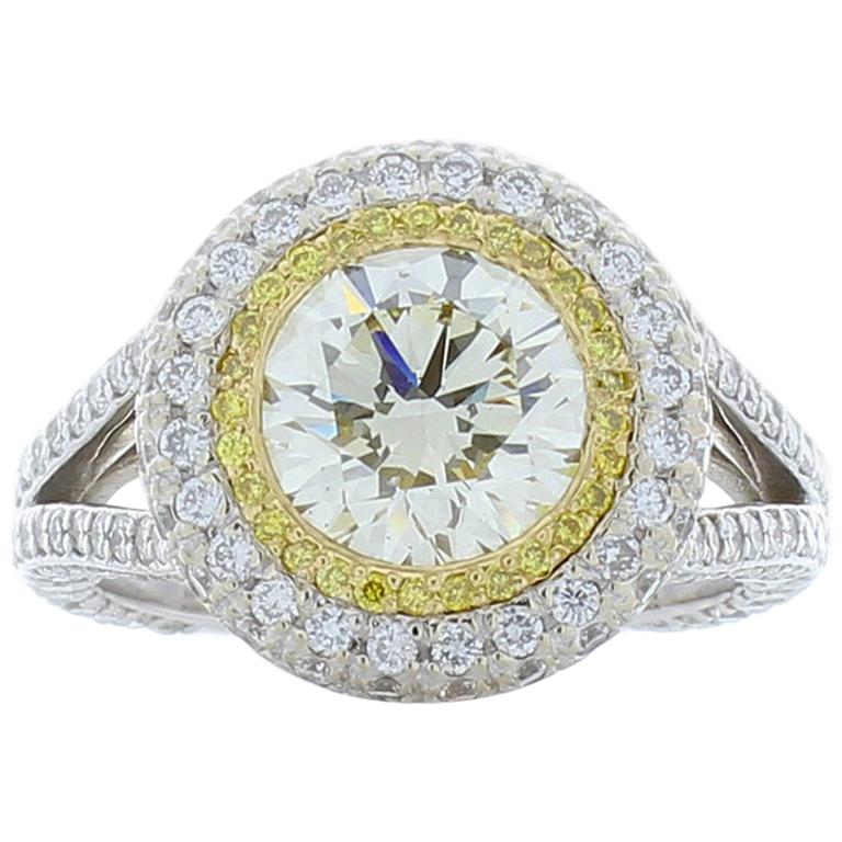 4.20 Carat Total Cape Diamond and Fancy Intense Yellow Diamond Cocktail ...