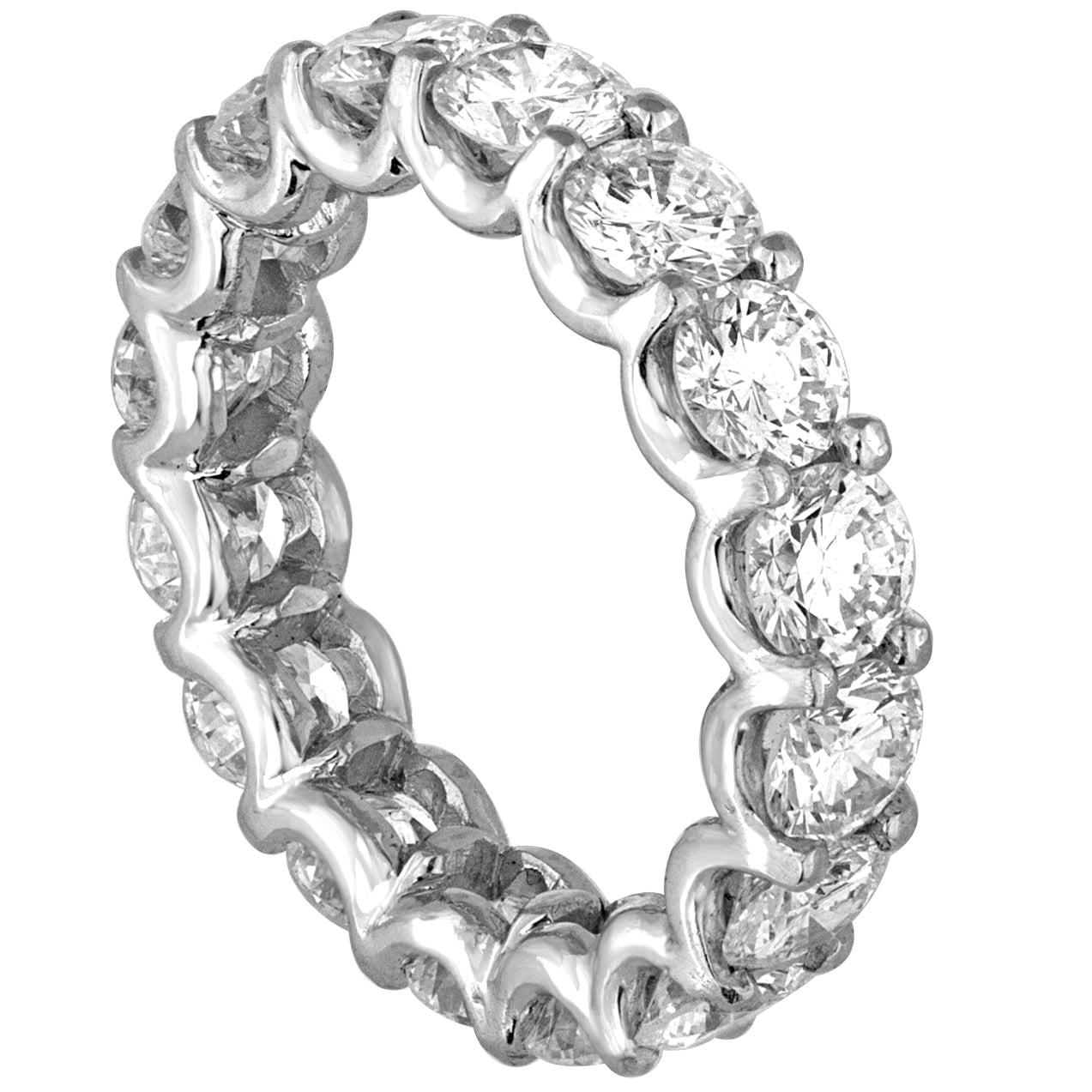 3.50 Carat Round and Princess Diamond Gold Eternity Band Ring For Sale ...