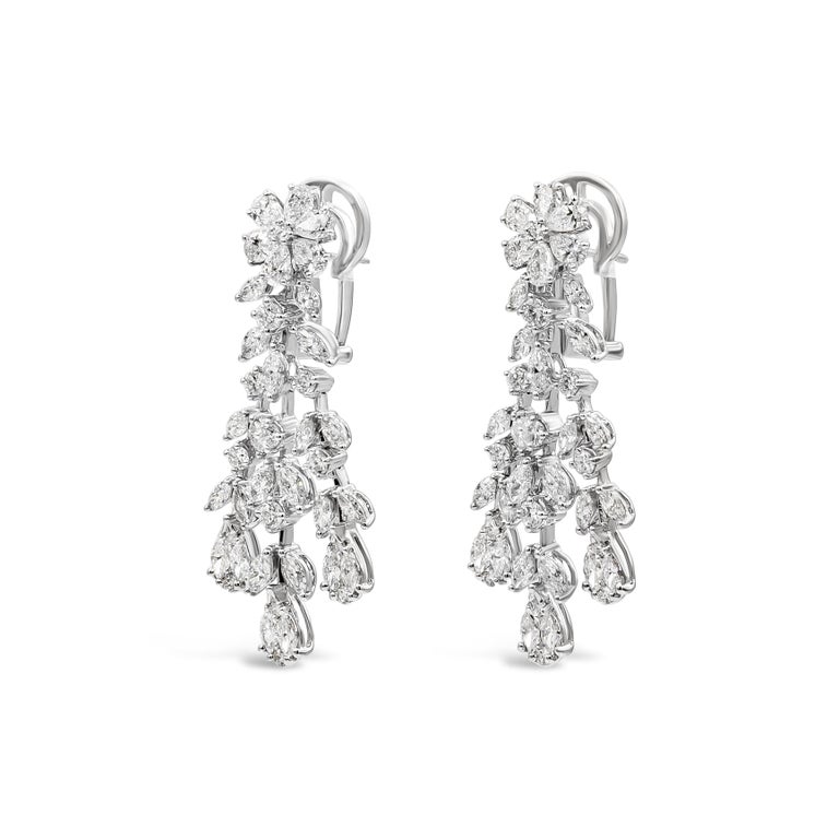 4.30 Carat Diamond Fringe Dangle Earrings For Sale at 1stDibs