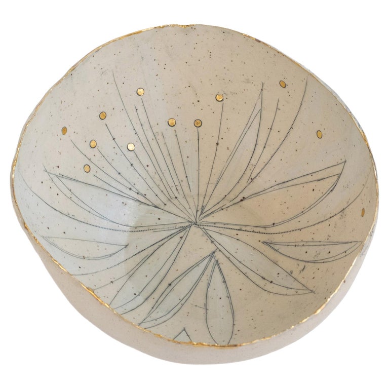 432-G Hand Crafted Golden Springing Bowl With 22kt Gold Detail by Helen ...