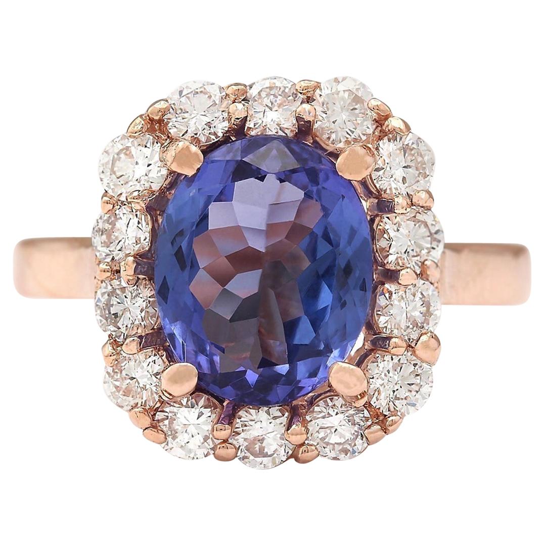 7.33 Carat Tanzanite 18 Karat White Gold Diamond Ring For Sale at 1stDibs